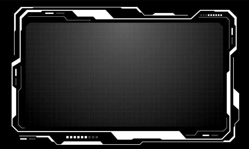 Hud frames white grey user interface elements Vector Image