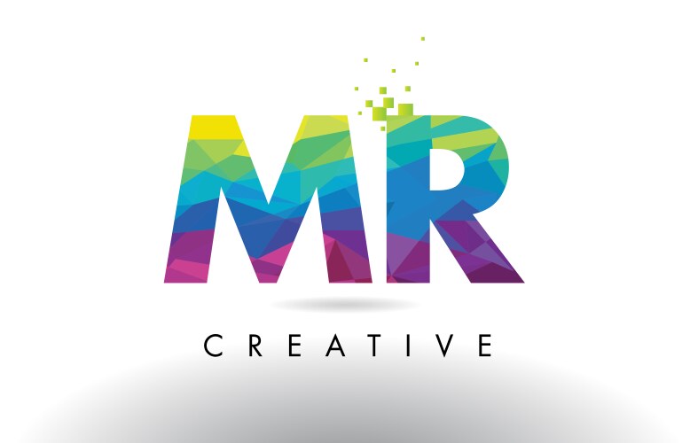 Mr m r letter modern logo design with yellow Vector Image