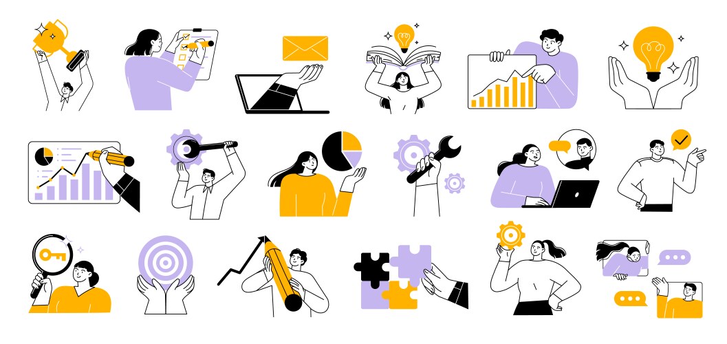 People searching for creative solutions teamwork Vector Image