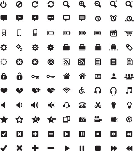 Set of multimedia icons 1 Royalty Free Vector Image