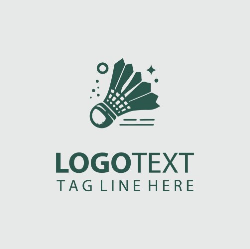 Shuttle badminton logo Royalty Free Vector Image