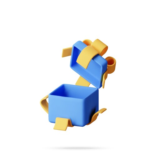 3d open gift box set isolated Royalty Free Vector Image