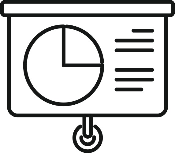 Flip chart showing negative trend line graph on Vector Image