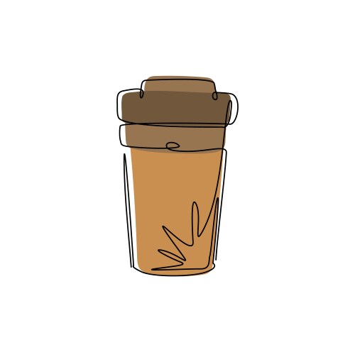 Single continuous line drawing coffee splashing Vector Image