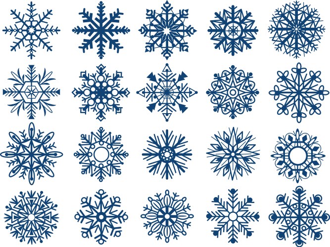 Snowflake set Royalty Free Vector Image - VectorStock