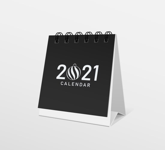 Calendar black and white design Royalty Free Vector Image