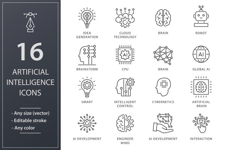 Artificial intelligence infographics Royalty Free Vector