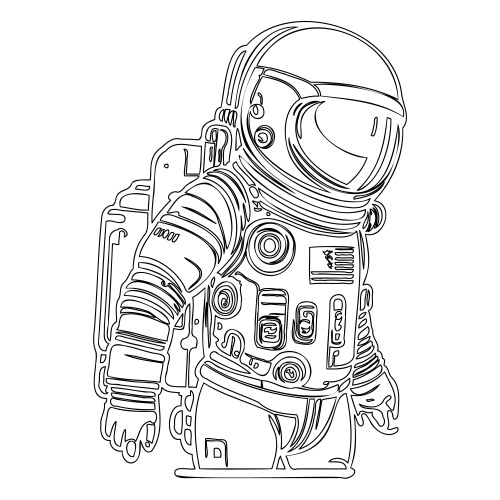 Astronaut outline sketch Royalty Free Vector Image