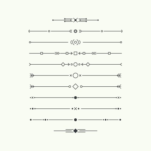 Set of text dividers calligraphic elements Vector Image