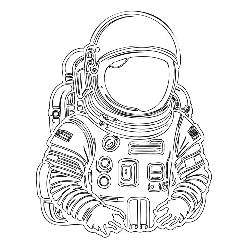 Astronaut outline sketch Royalty Free Vector Image