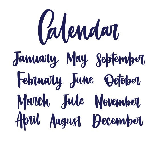 Months Names Font Vector Images (over 570)