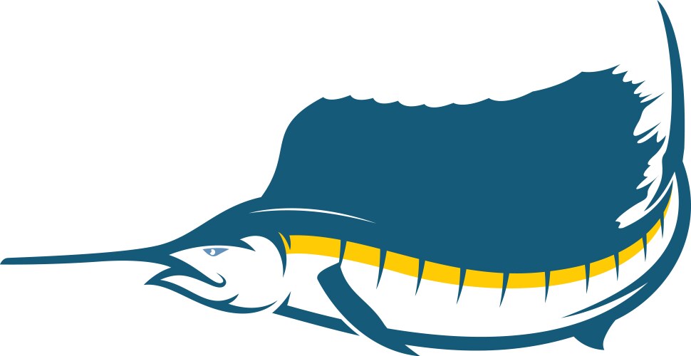 Marlin fish fishing template Royalty Free Vector Image