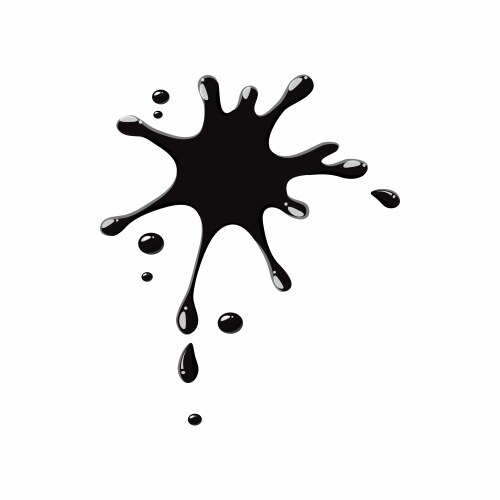 Oil spill splash isolated on white background Vector Image