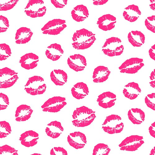 Lipstick kiss print isolated seamless pattern Vector Image