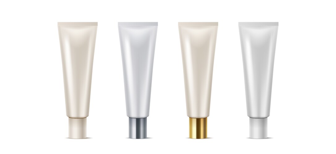 Refillable mockup tubes realistic set Royalty Free Vector