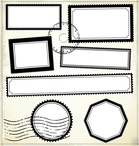 Set of post stamp symbols Royalty Free Vector Image