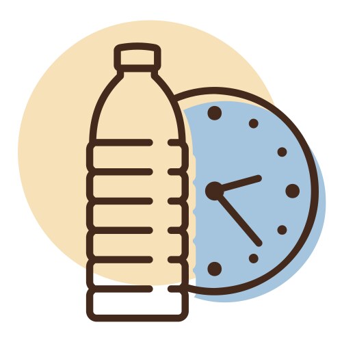 Time to drink water solid icon Royalty Free Vector Image