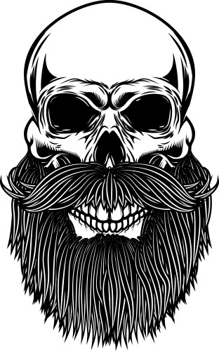 Skull with beard Royalty Free Vector Image - VectorStock