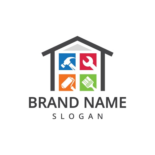 Home service logo designs template Royalty Free Vector Image