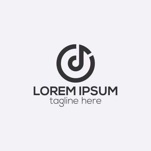 Initial p letter modern music note logo design Vector Image