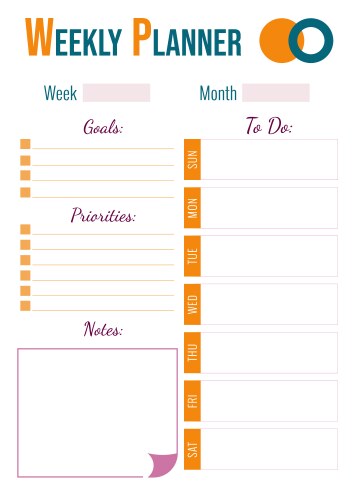 Weekly Plan Vector Images (over 5,800)