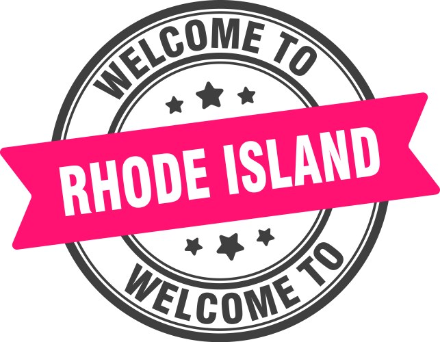 Welcome to rhode island stamp round Royalty Free Vector