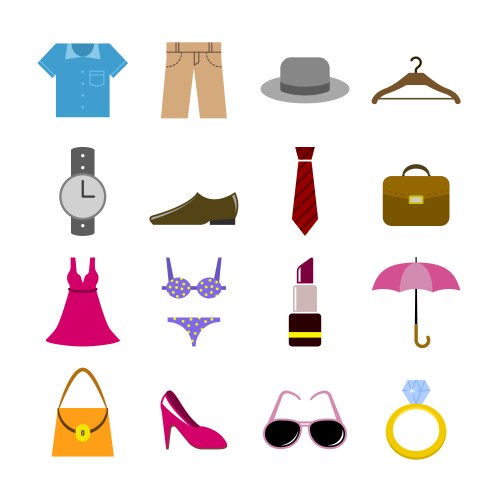 Clothes neon icons Royalty Free Vector Image - VectorStock