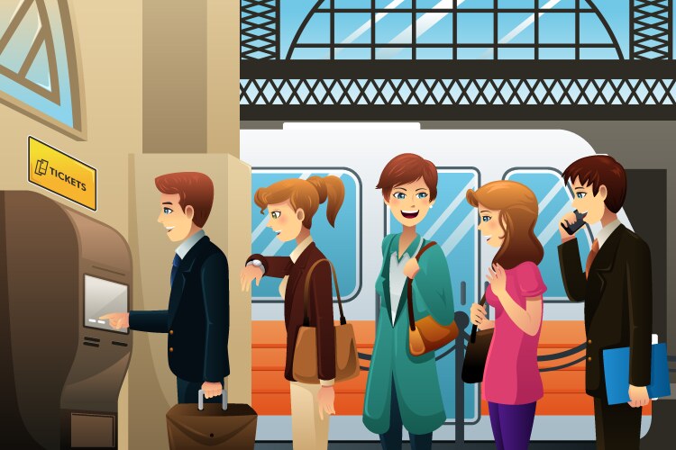 Animals on a train adventure Royalty Free Vector Image