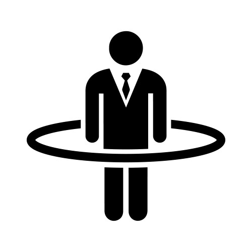 360 degree person icon rotation symbol Royalty Free Vector