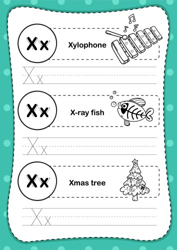 Alphabet Letter Exercise with Cartoon Vector Images (over 4,400)