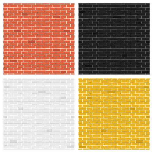 Colorful Brick Wall Patterns – Royalty-Free Vector | VectorStock