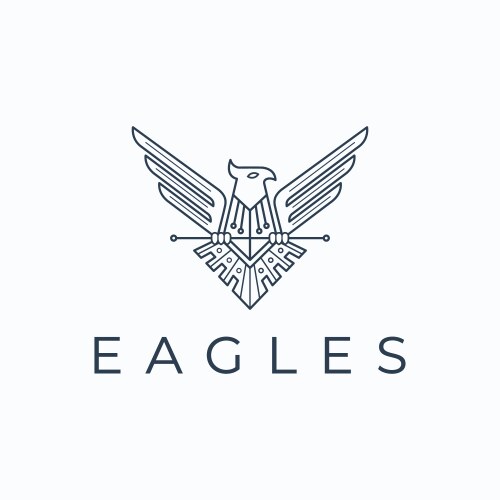 Flying eagle mascot logo design Royalty Free Vector Image