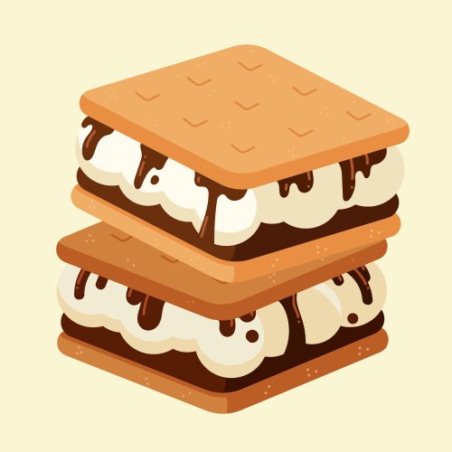 Flat design delicious smore Royalty Free Vector Image