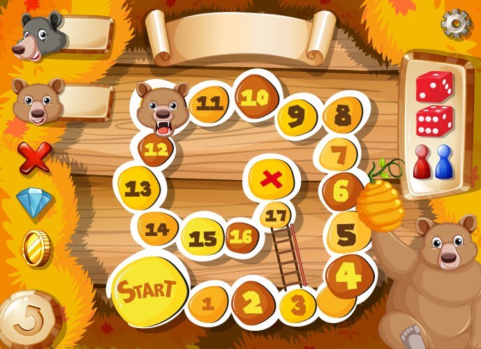 Number two and jolly bear Royalty Free Vector Image