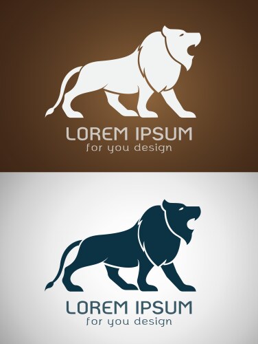 Lion label Royalty Free Vector Image - VectorStock