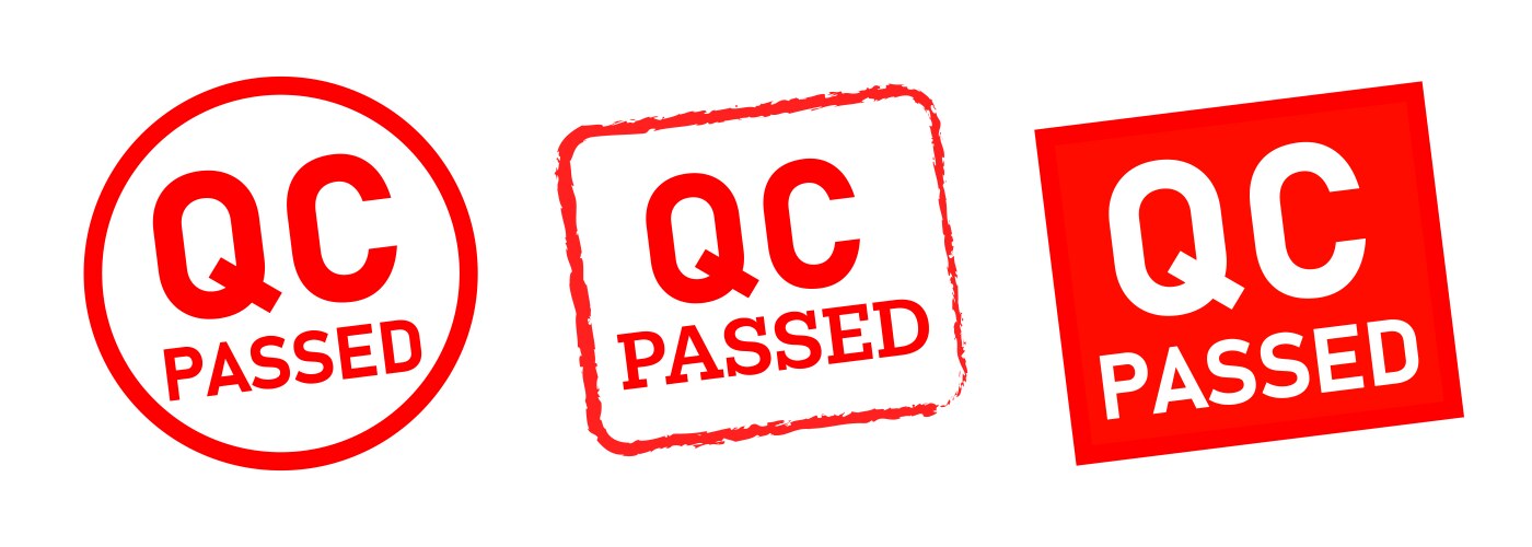 Qc passed pass quality control label tag seal Vector Image Qc passed pass quality control label tag seal Vector Image
