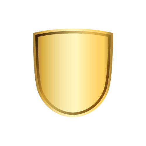 Golden shield with a blue background isolate Vector Image