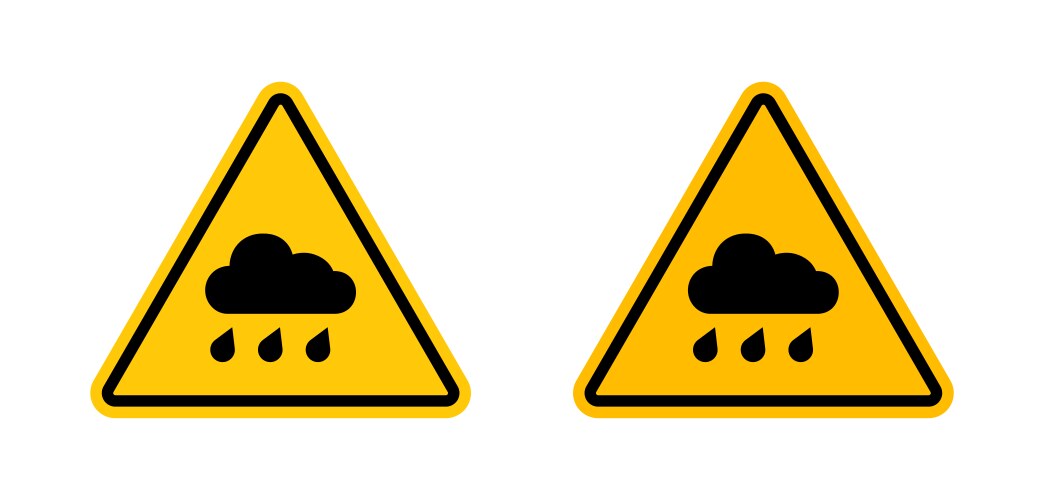 Deep water warning sign icon set alert for areas Vector Image