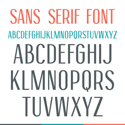 Hand drawn sans serif alphabet containing all Vector Image