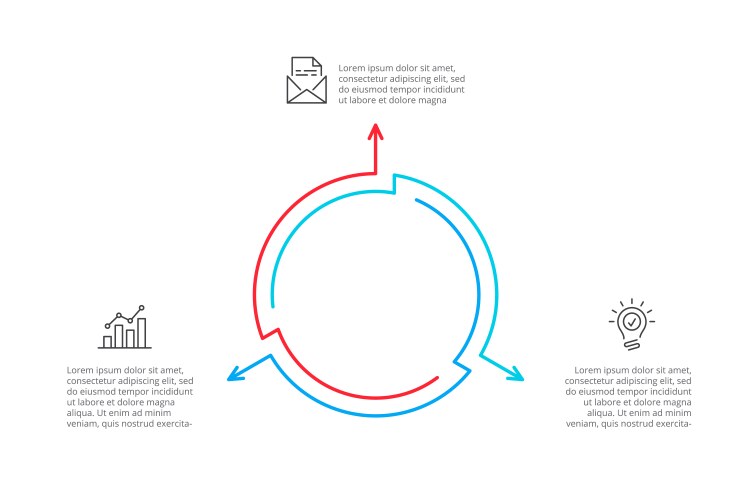 Simple light infographic cycle with four relief Vector Image