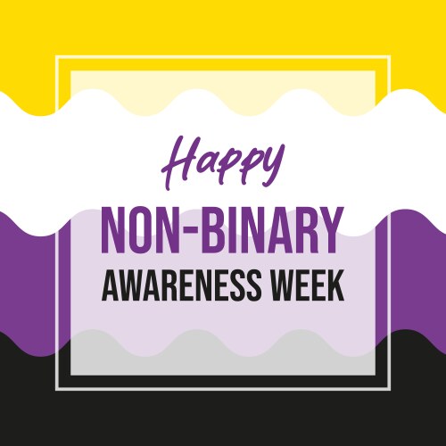 Happy non-binary awareness week poster Royalty Free Vector