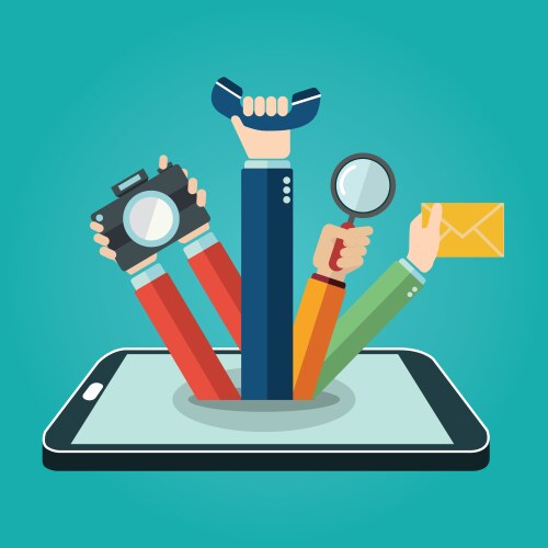 Smart phone controlling man Royalty Free Vector Image