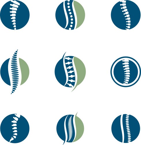 Human spine icon set collection Royalty Free Vector Image