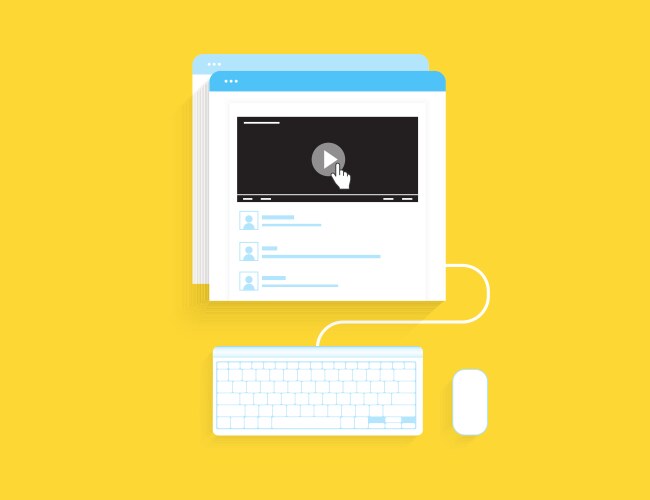 Video tutorial concept Royalty Free Vector Image