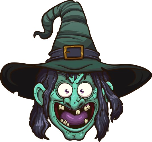 Witch head cartoon Royalty Free Vector Image - VectorStock