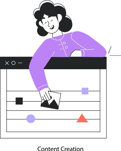 Content creation Royalty Free Vector Image - VectorStock