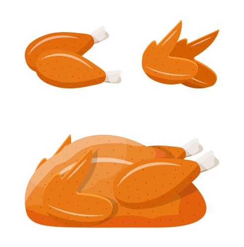 Diagram showing body part chicken Royalty Free Vector Image