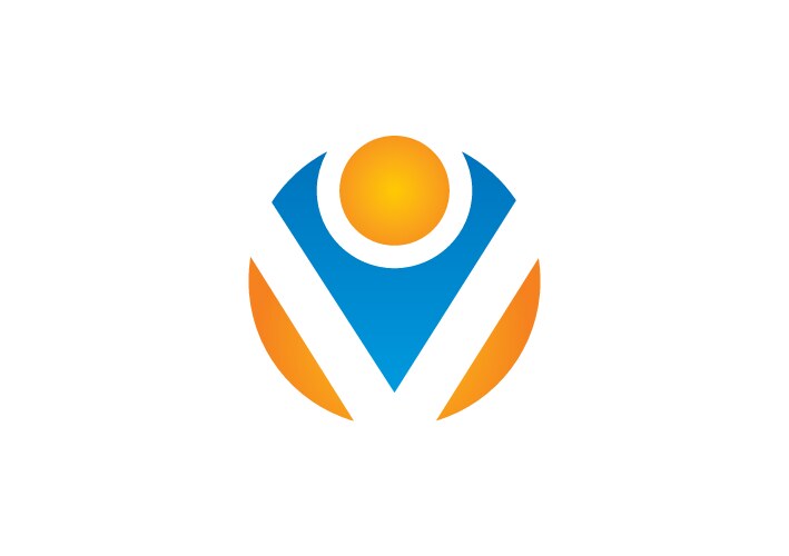 Logo team optimistic people Royalty Free Vector Image