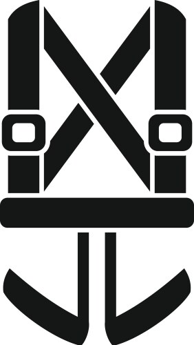 Safety harness with straps and buckles icon thin Vector Image
