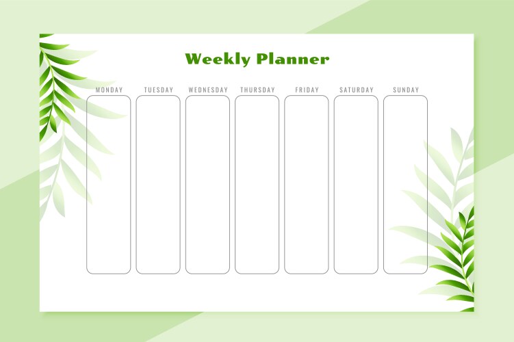 Everyday week planner template a ready to print Vector Image